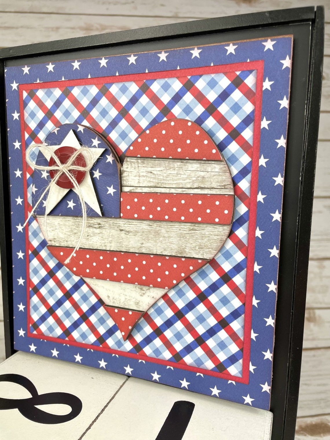 July Heart Flag for Block Calendar / Countdown Calendar | Etsy