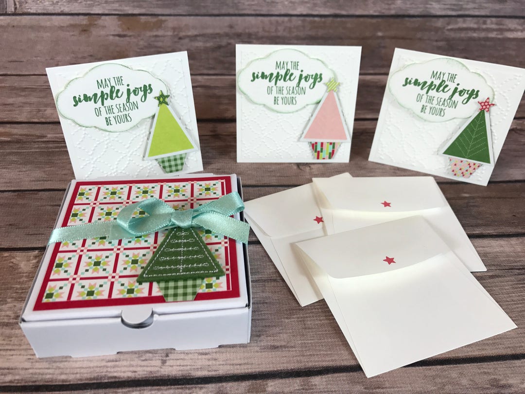Christmas Cards and Gift Box - Mini Pizza Box W/ 3 Christmas Cards and ...