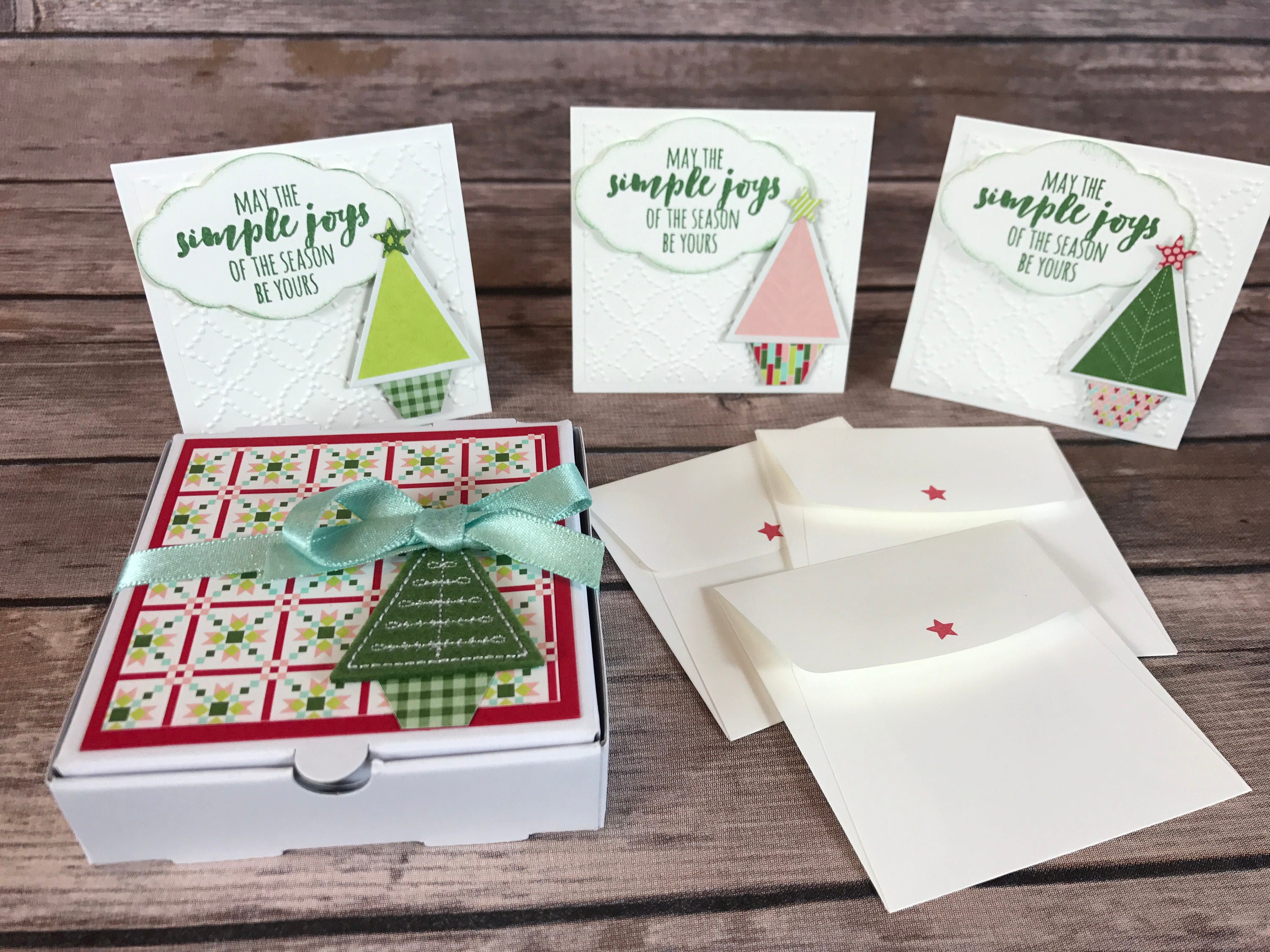 Christmas Cards and Gift Box Mini Pizza Box w/ 3 Christmas | Etsy