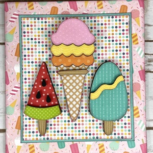 August - Ice Cream Treats - for Block Calendar / Countdown Calendar ...