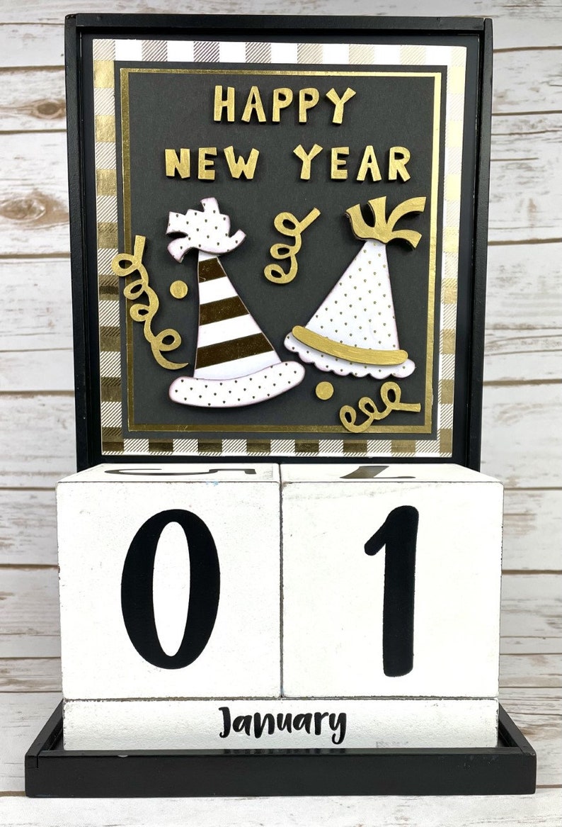 New Year's Block Calendar DIY Kit - January Inset Interchangeable Block ...