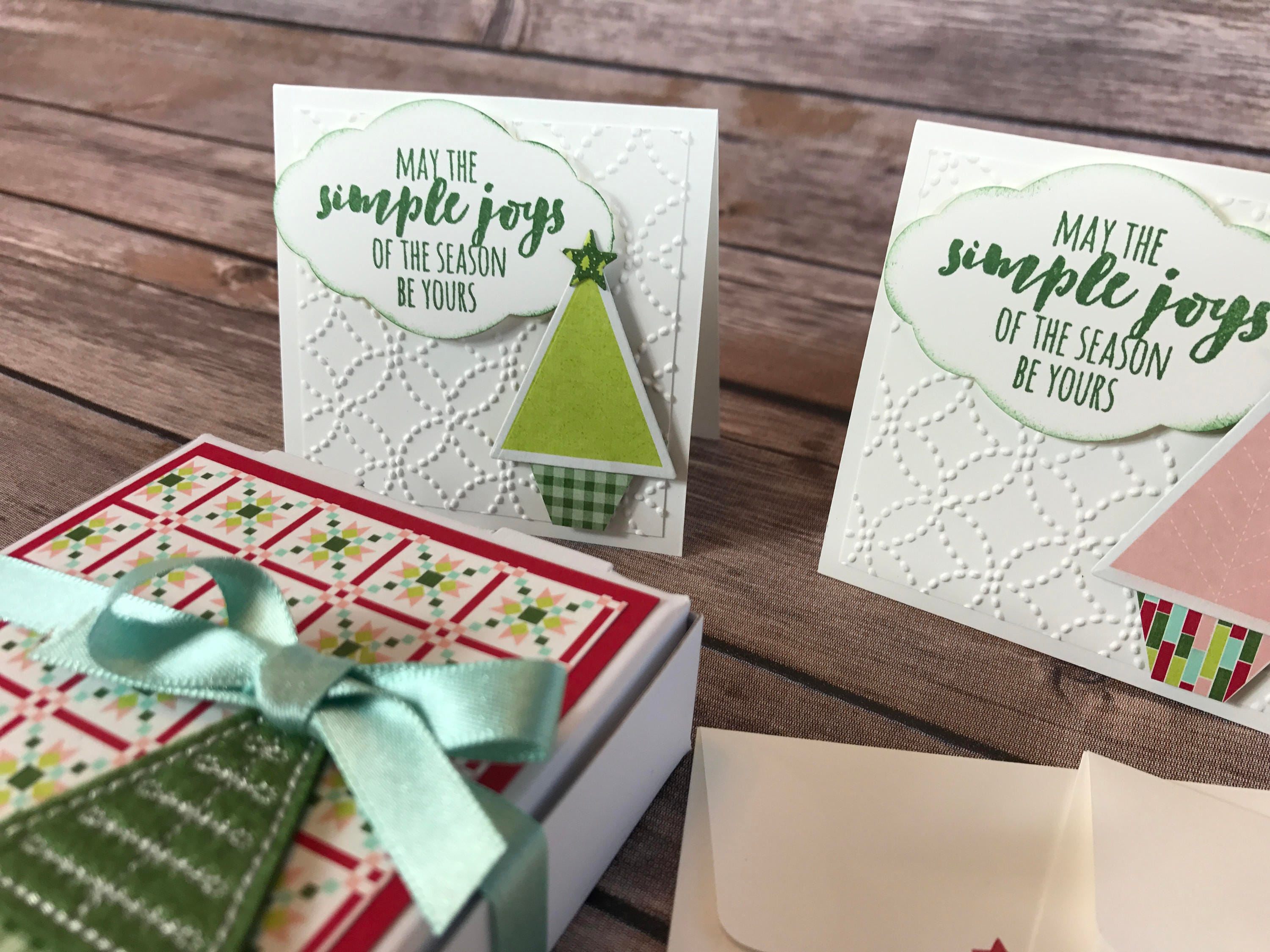 Christmas Cards and Gift Box Mini Pizza Box w/ 3 Christmas | Etsy