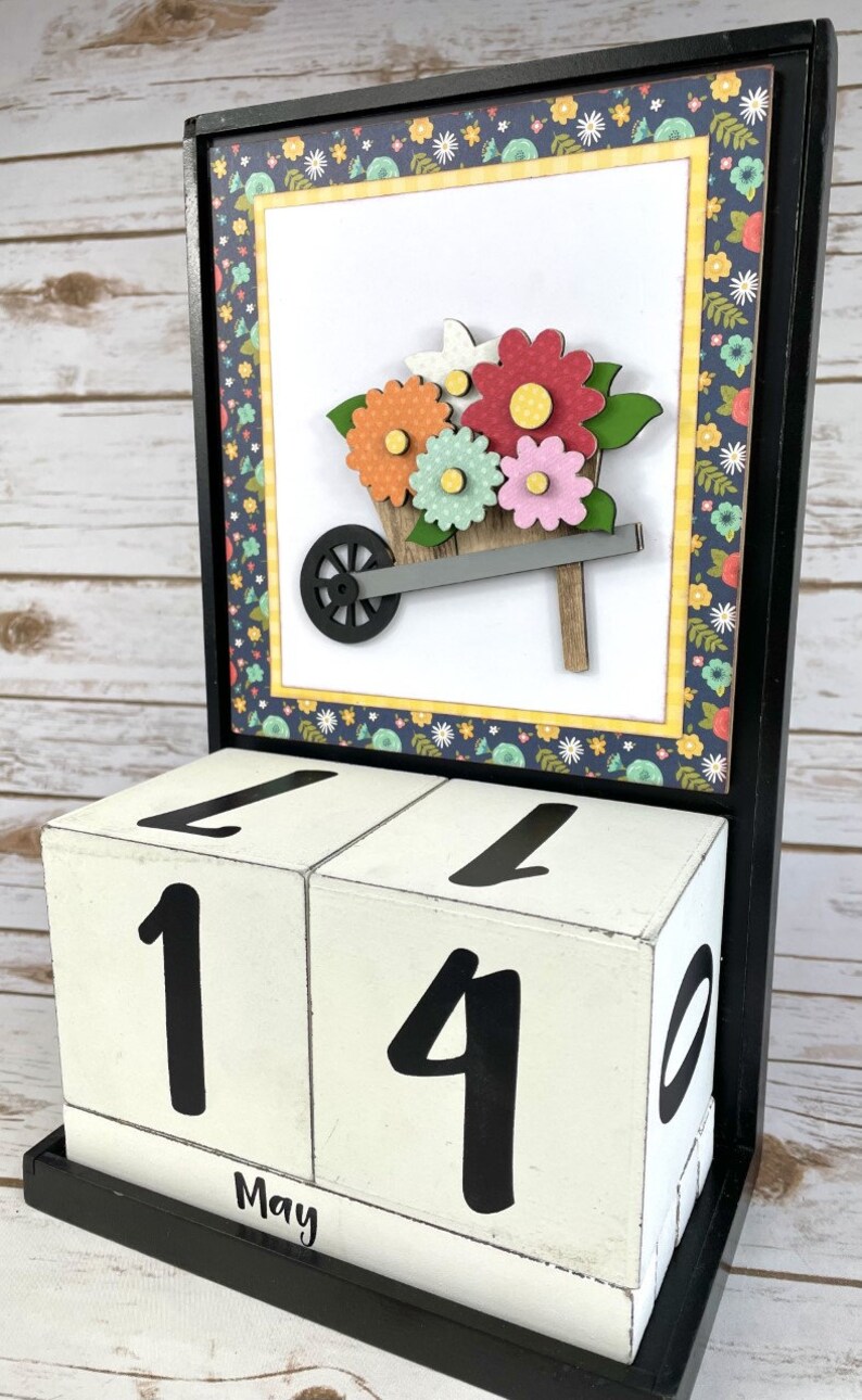 May Wheelbarrow and Flowers Kit for Block Calendar / - Etsy