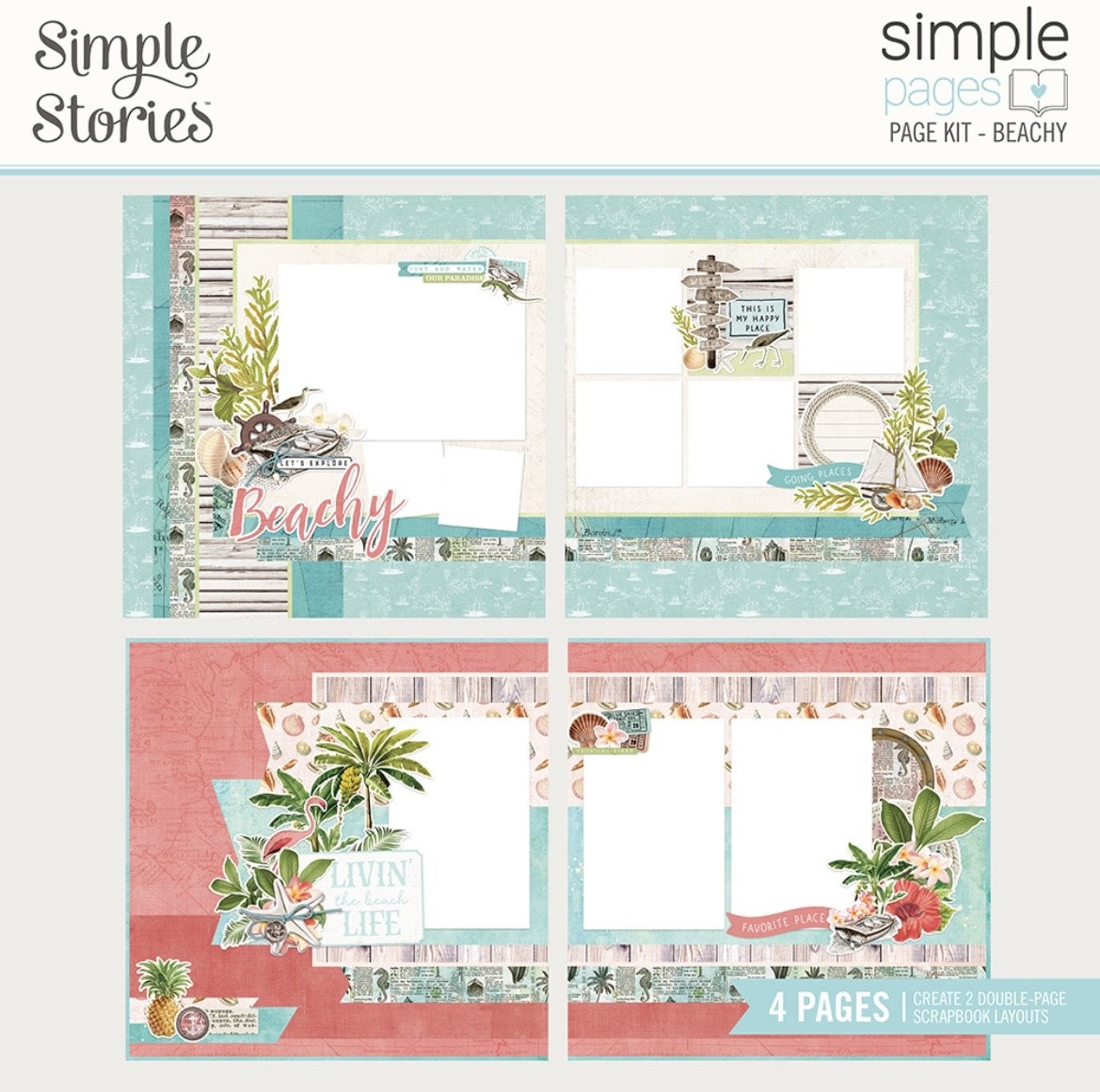 Beachy Simple Stories Simple Pages Page Kit 4-page DIY - Etsy