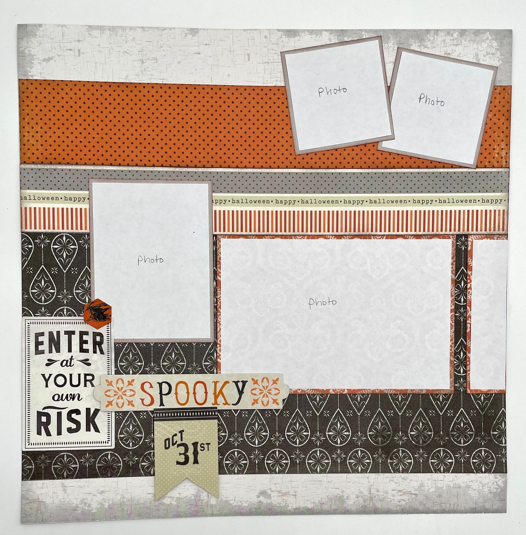 Ghost Stories - Pre-cut 2-page 12x12 Scrapbook Layout DIY Kit - Etsy
