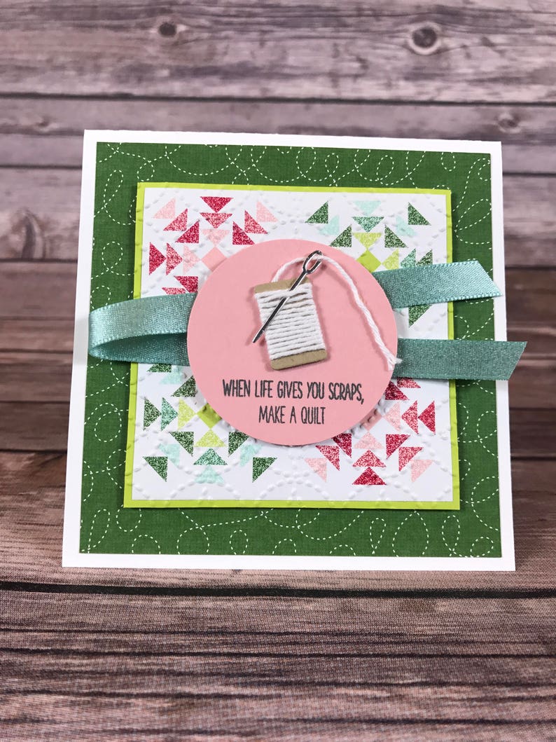 Spool of Thread Quilted Card All Occasions Card Class Kit | Etsy