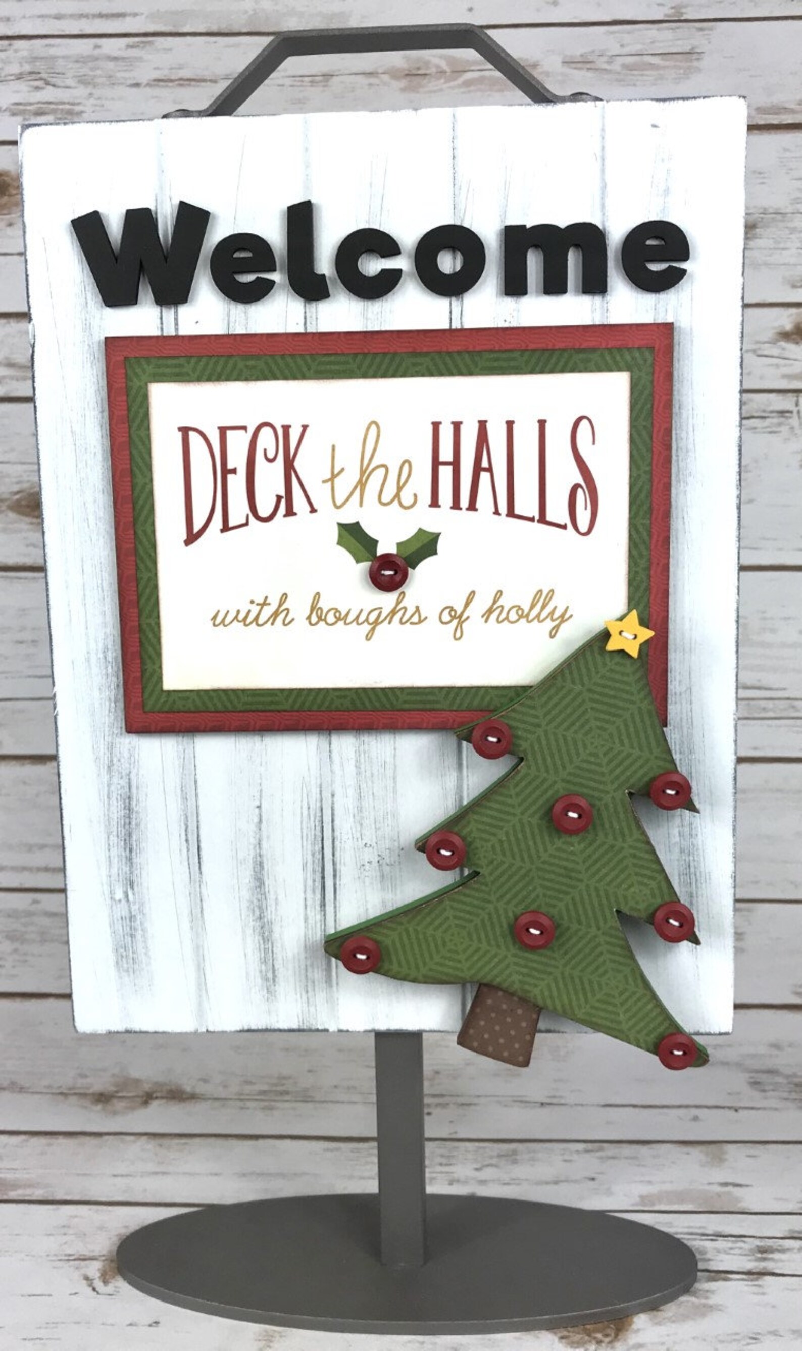 December Deck the Halls Christmas Tree Welcome Sign | Etsy