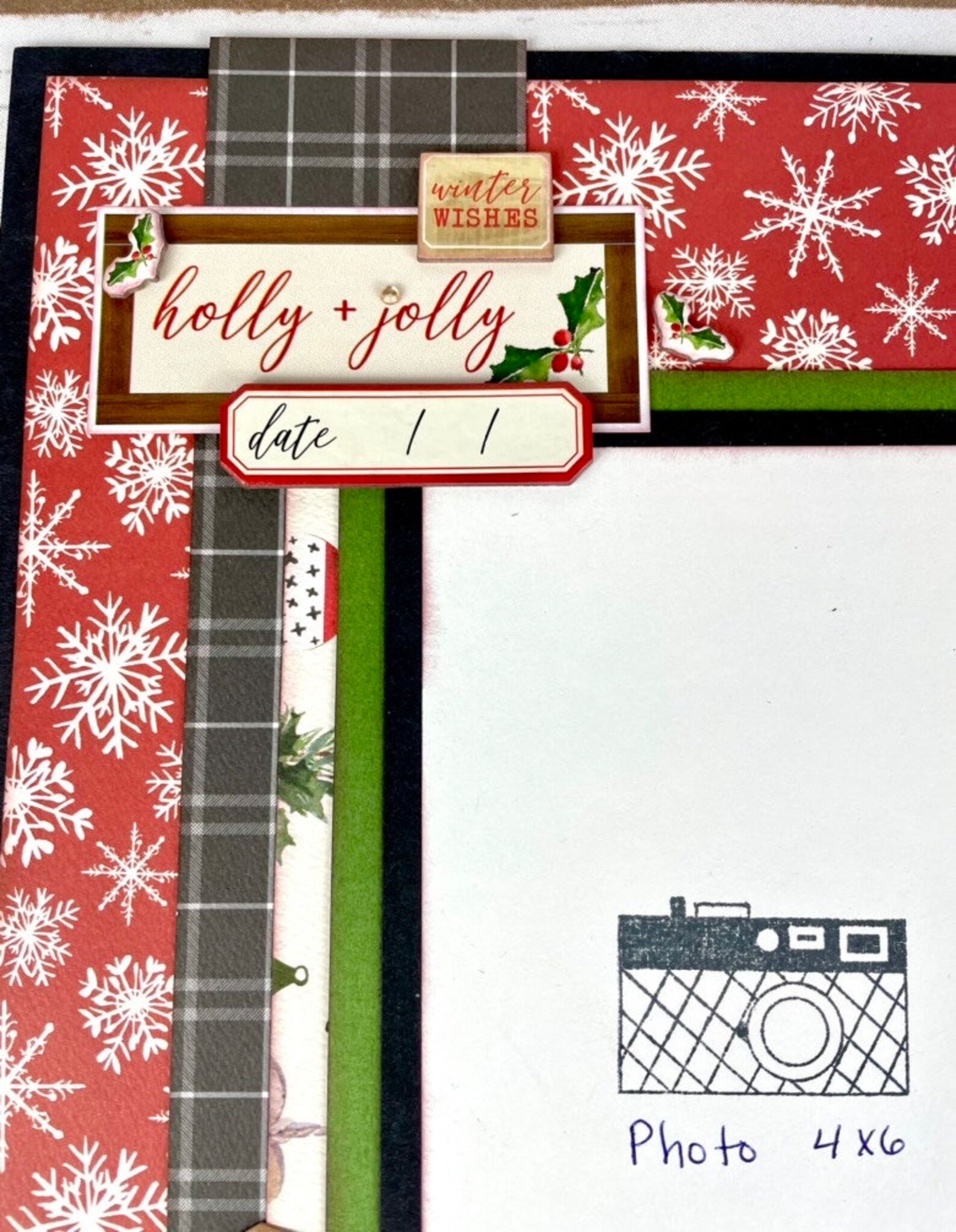 Holly and Jolly Carta Bella Christmas Layout DIY 1-page - Etsy
