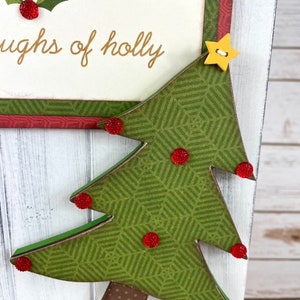 December - Deck the Halls - Christmas Tree - Welcome Sign Decor - Wood ...