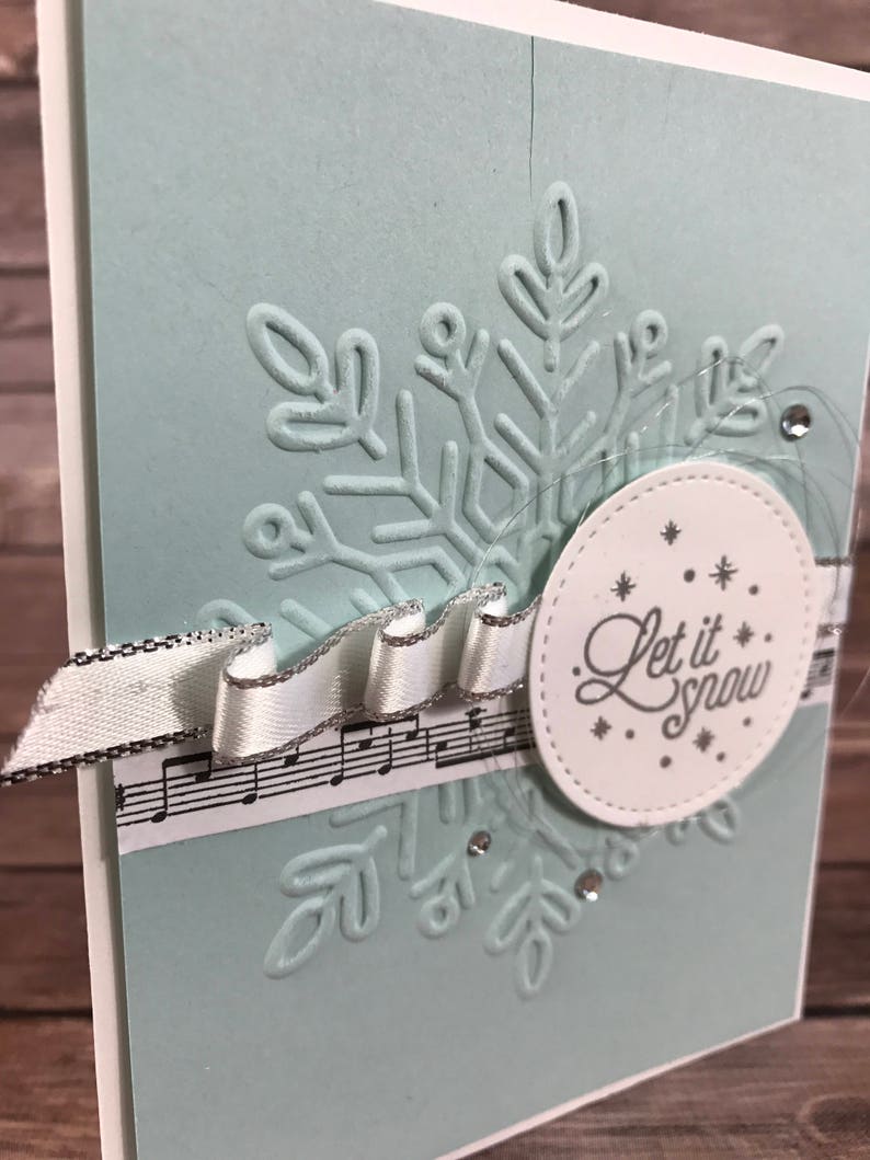 Christmas Card Let it Snow Snowflake Card Class Kit | Etsy