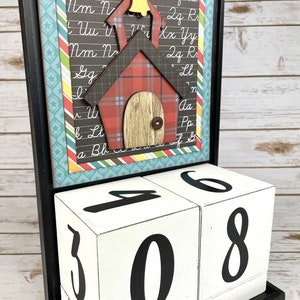 September - Schoolhouse - for Block Calendar / Countdown Calendar - DIY ...