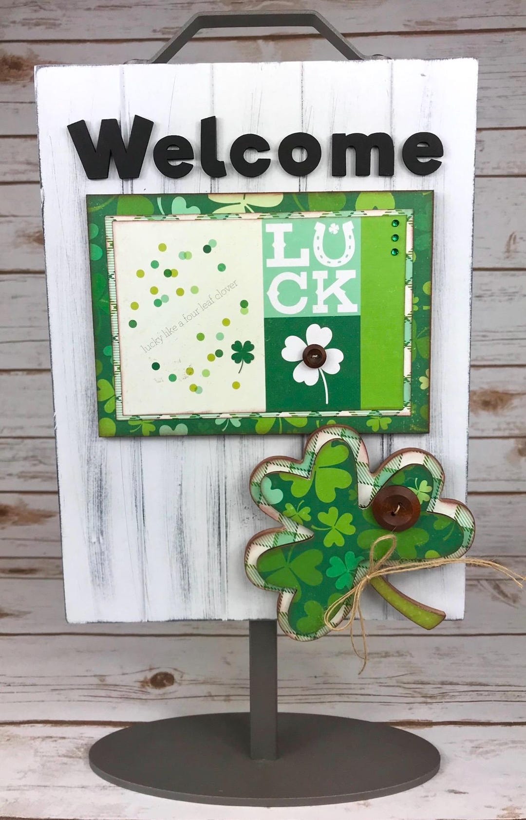 March - Luck & Shamrock - DIY Welcome Sign Monthly Decor Pieces - Wood ...