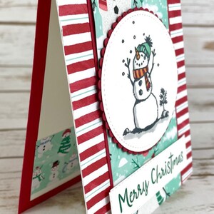 Merry Christmas - Snowman - Fun Fold Card- DIY Class Kit - Etsy