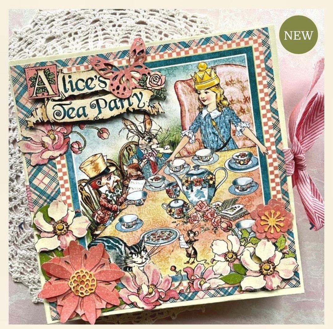 Alice’s Tea Party Album - G45 - DIY Trifold Waterfall Folio Album - DIY ...
