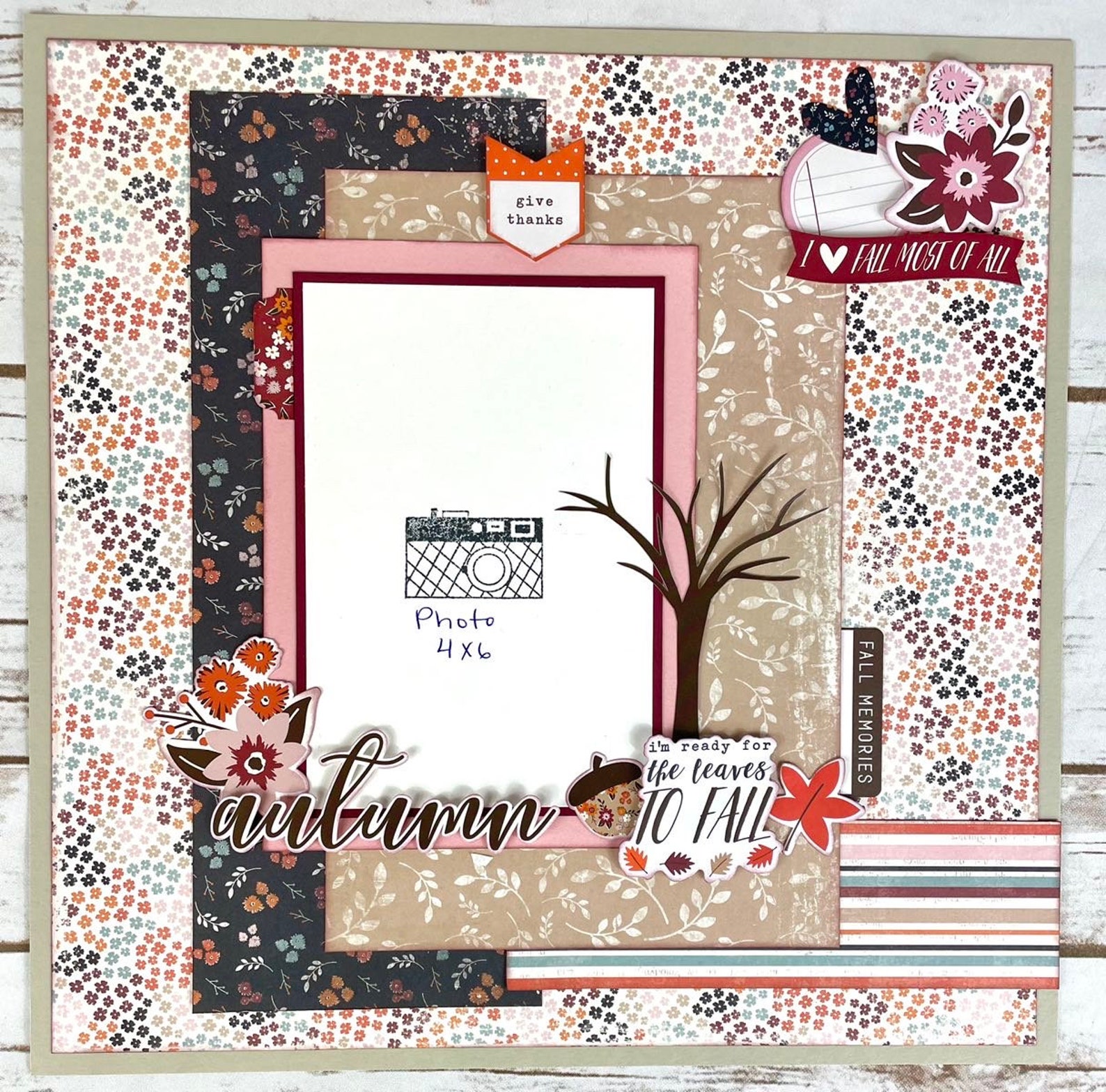 Autumn Forever Fall Layout DIY 1-page 12x12 PRECUT Layout - Etsy