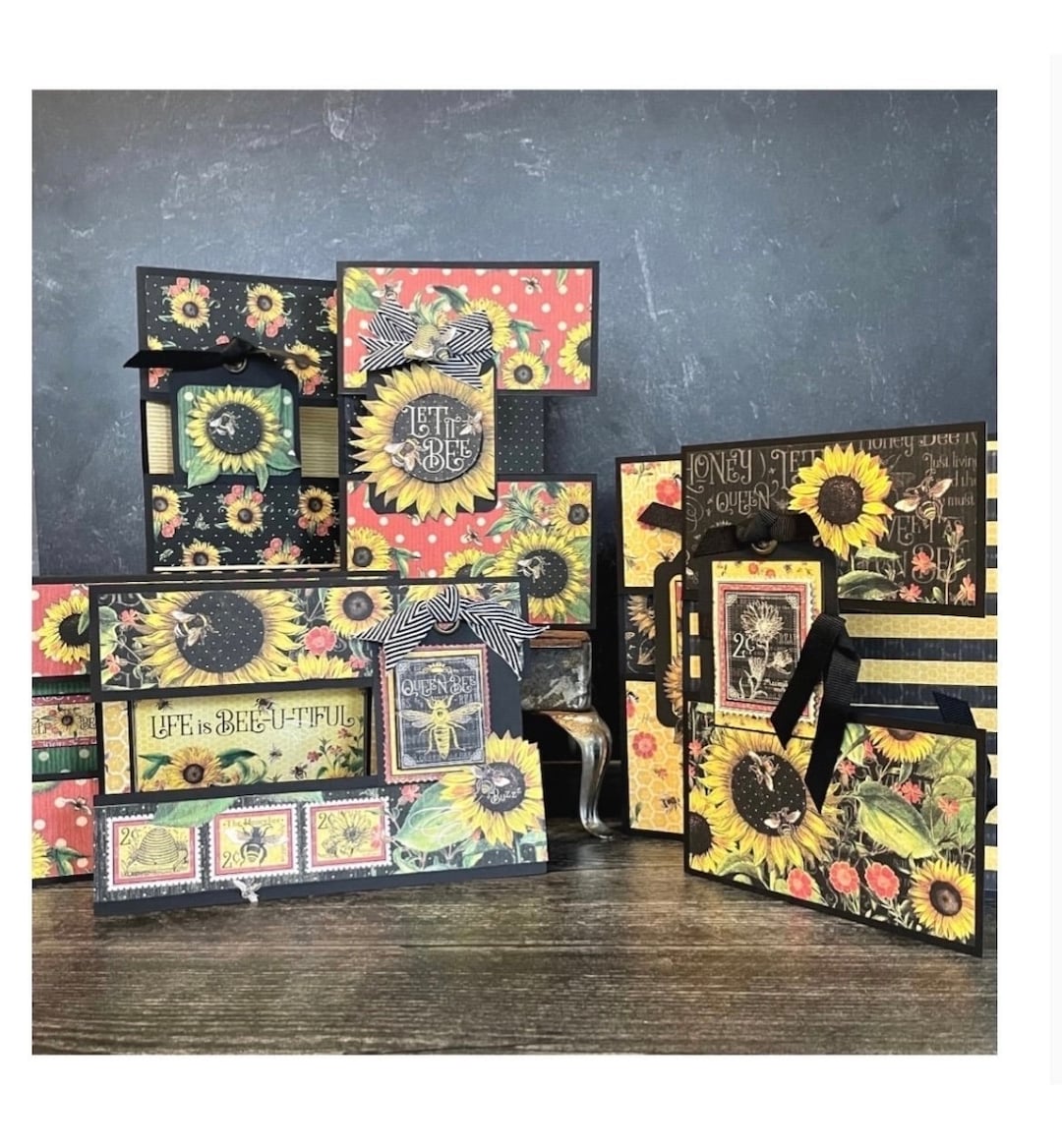 Let It Bee - PRECUT Busy Bees ATC Fun Fold G45 Card Set - DIY Class Kit ...