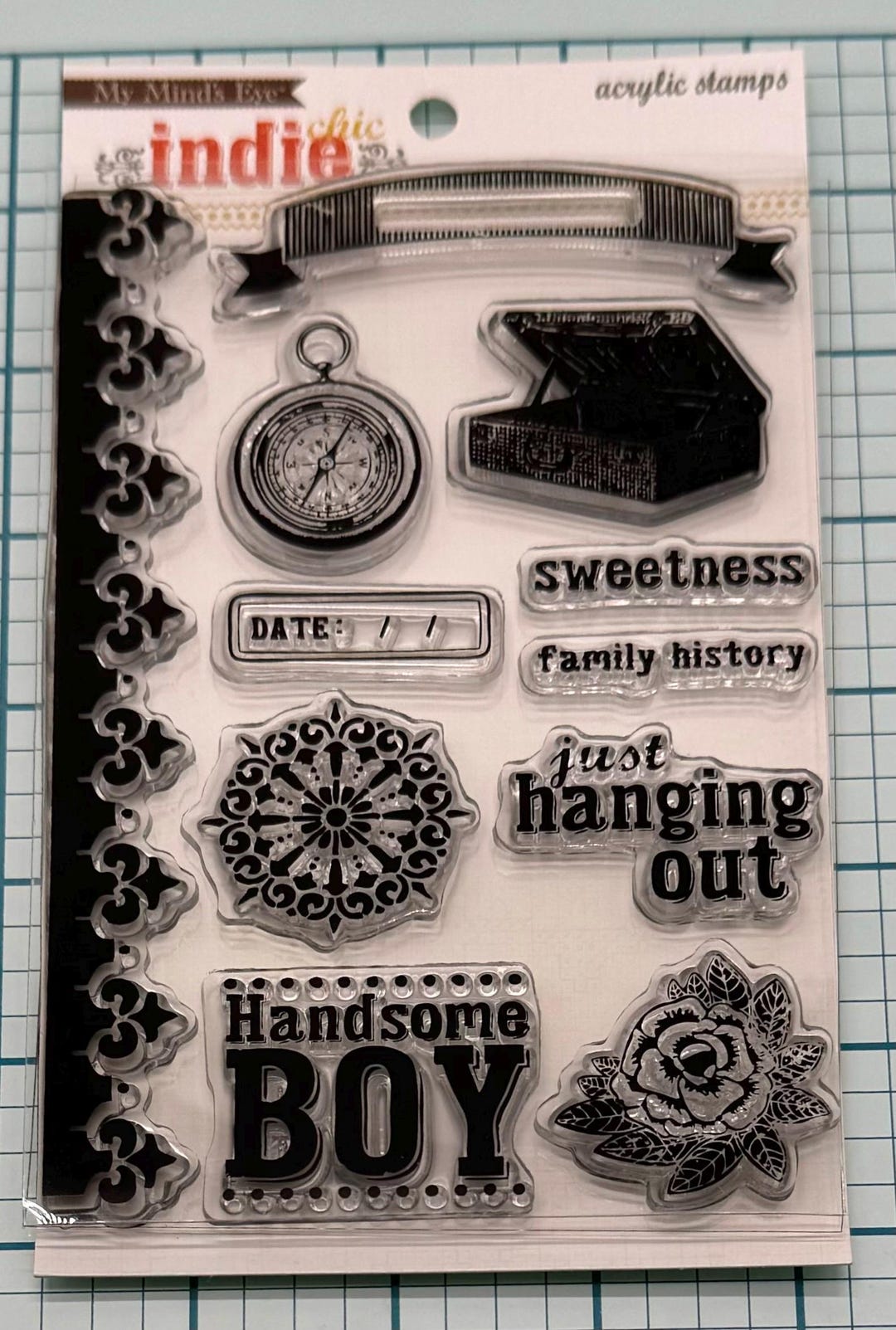 MME Indie Chic - Nutmeg “hanging Out” Stamp Set - My Minds Eye Retired ...