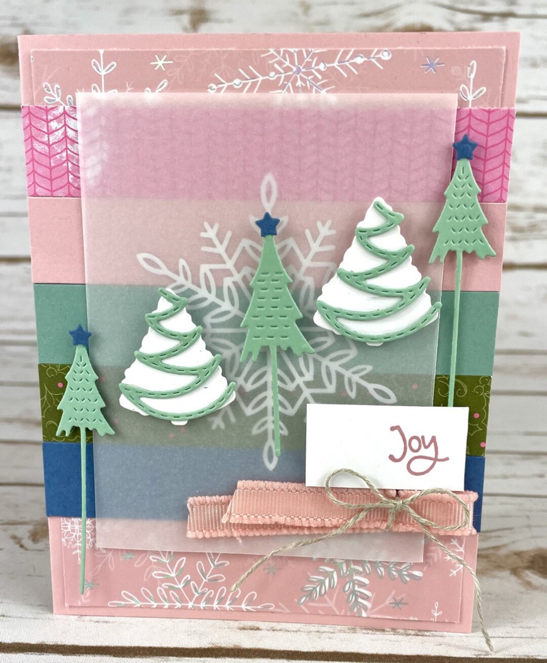 Joy - Christmas Trees - Christmas Card- DIY Class Kit - Etsy