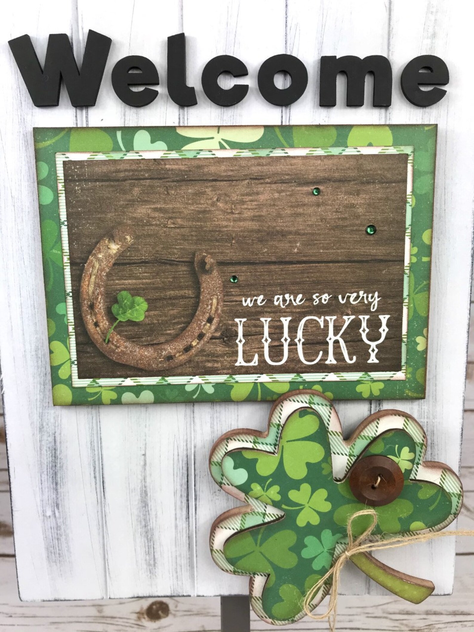 March Lucky Shamrock DIY Welcome Sign Monthly Decor - Etsy