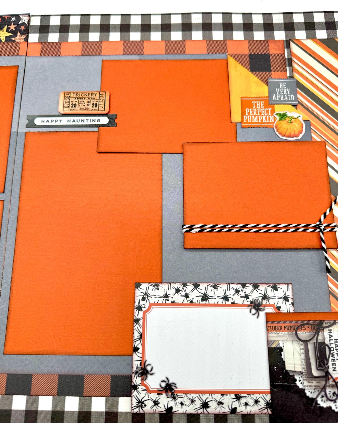 Halloween Scrapbook Layout Kit: Hello October, 12x12 PRECUT 2-page DIY ...