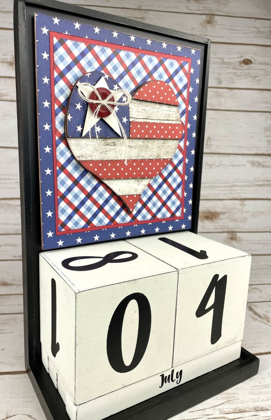 July Heart Flag for Block Calendar / Countdown Calendar - Etsy