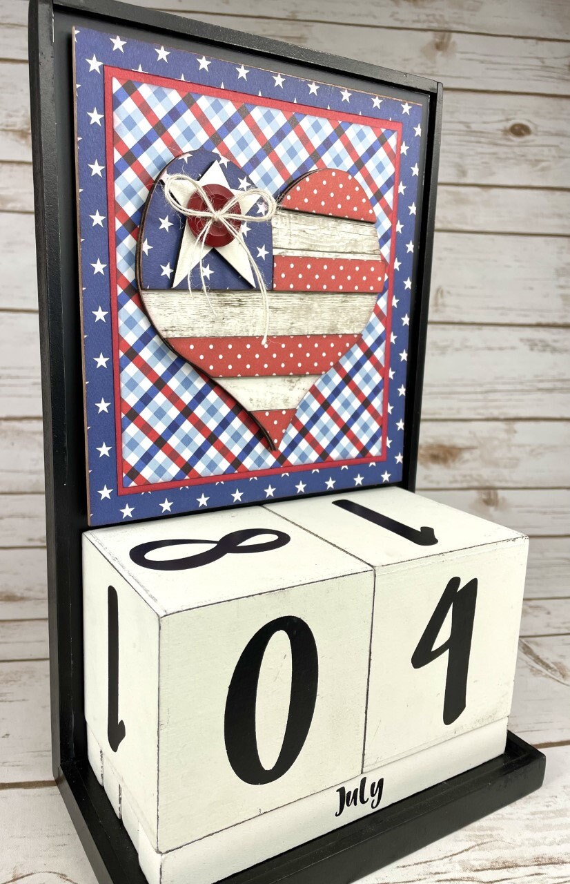 July Heart Flag for Block Calendar / Countdown Calendar | Etsy