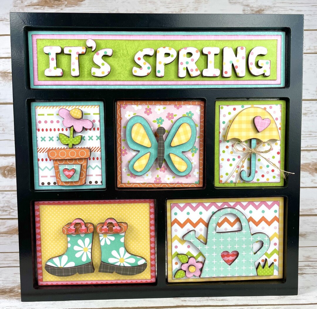 May Kit - It's Spring - Magnetic Shadow Box Monthly Wood Kit - Home ...