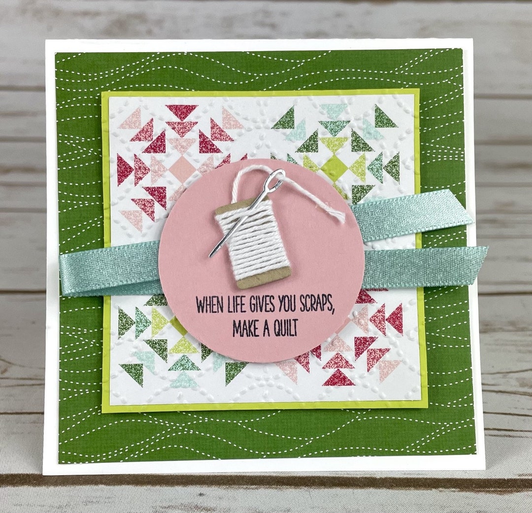 Spool of Thread Quilted Card - All Occasions Card Class Kit - Etsy
