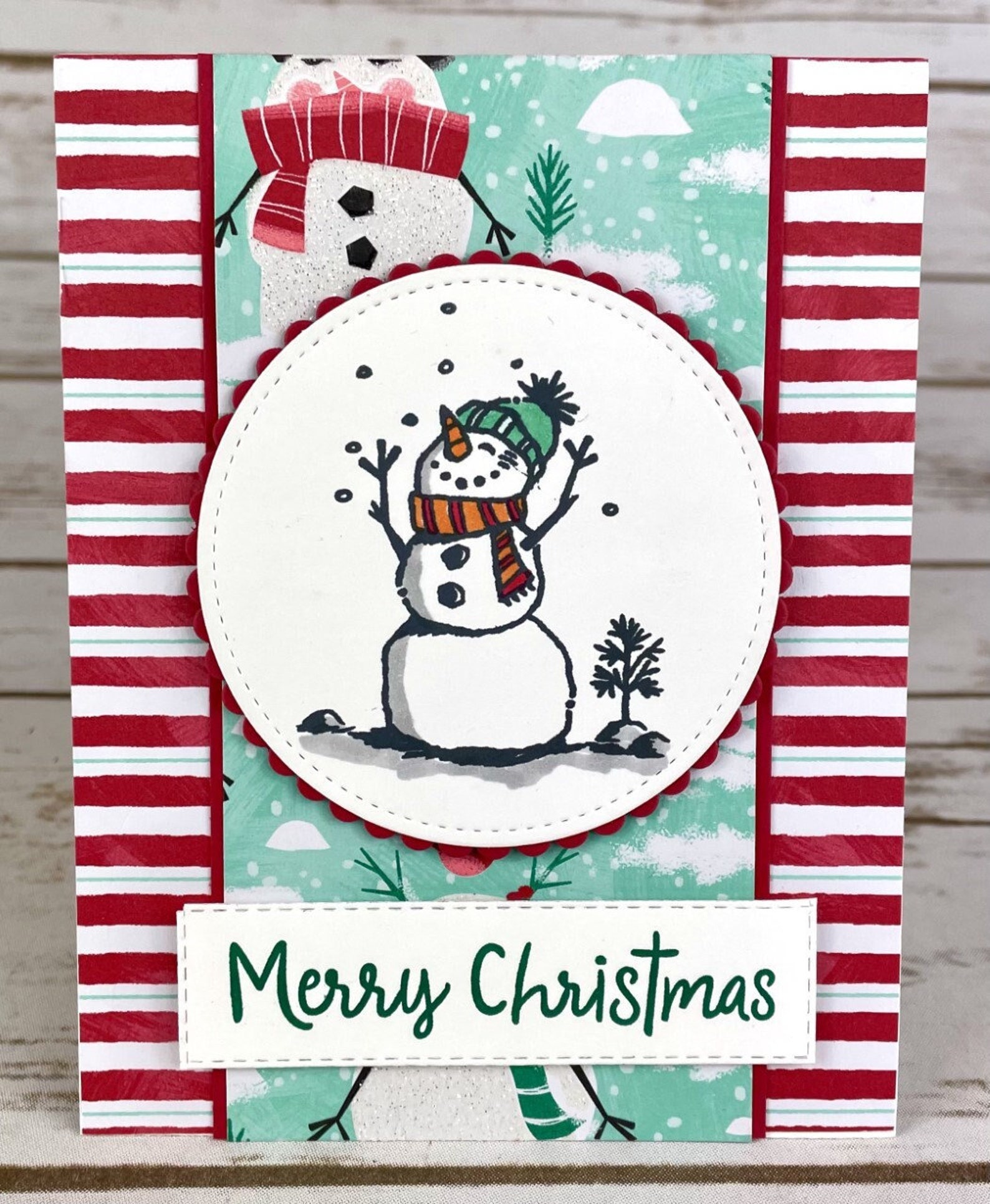 Merry Christmas Snowman Fun Fold Card DIY Class Kit - Etsy