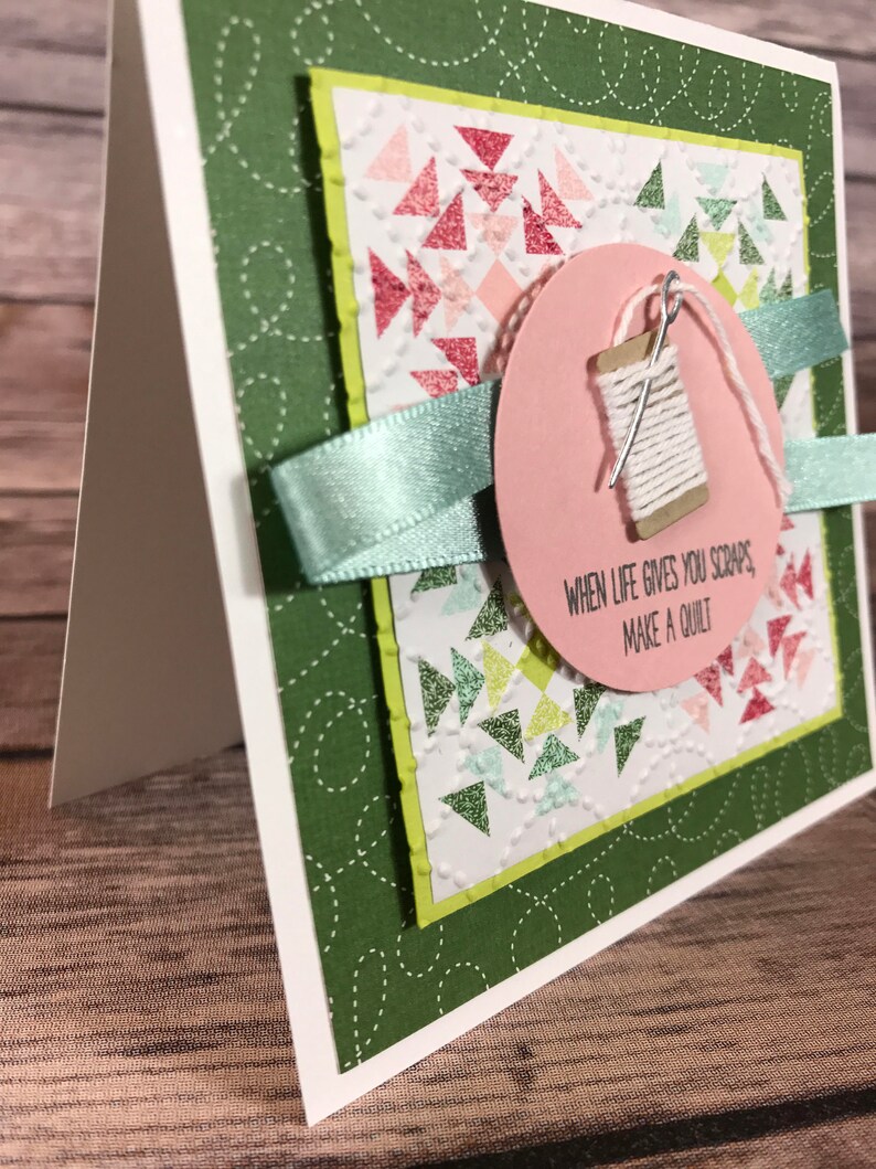 Spool of Thread Quilted Card All Occasions Card Class Kit | Etsy