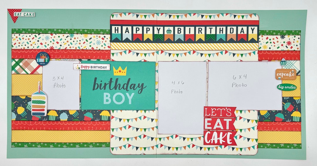 Happy Birthday - Birthday Boy Kit - Boys PRECUT 2-page 12x12 Scrapbook ...