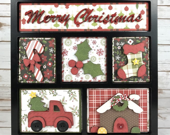 December Kit - Merry Christmas - Magnetic Shadow Box Wood Kit- Home ...