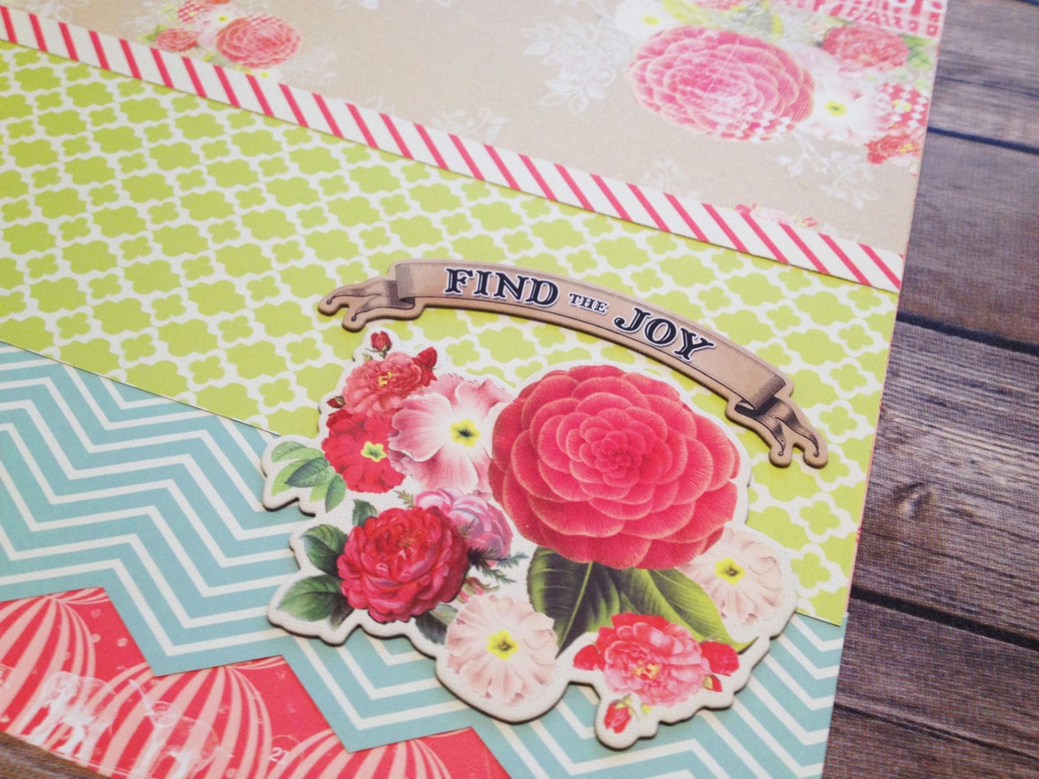 Find the Joy Pre-cut 2-page 12x12 Scrapbook Layout DIY Kit - Etsy