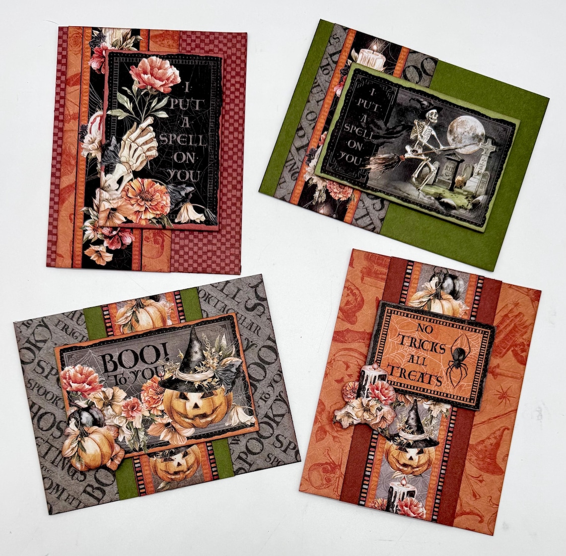 Graphic 45 Ghostly Greetings Halloween Card Set - PRECUT DIY Kit - Etsy