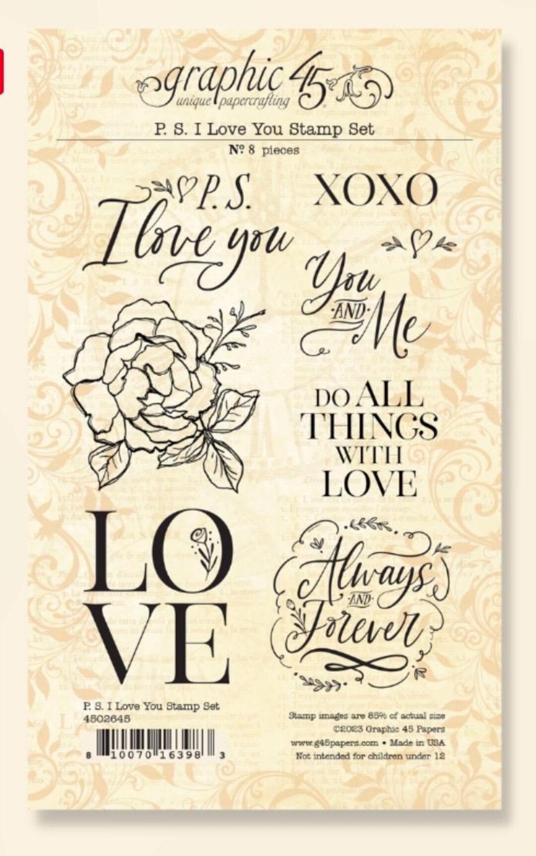 P.S. I Love You - Stamp Set - Graphic 45 Stamps - Etsy