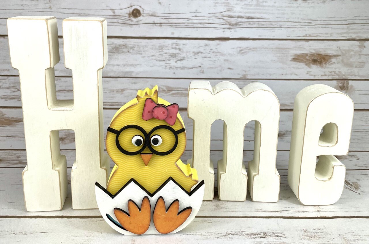 Lil' Chick Cute Easter Chick Home Wood Decor Kit | Etsy