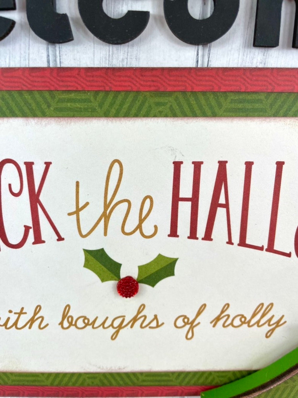 December Deck the Halls Christmas Tree Welcome Sign - Etsy