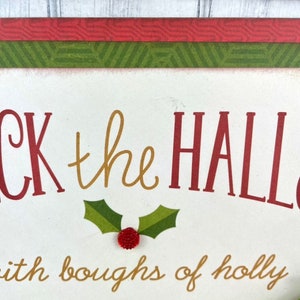 December - Deck the Halls - Christmas Tree - Welcome Sign Decor - Wood ...