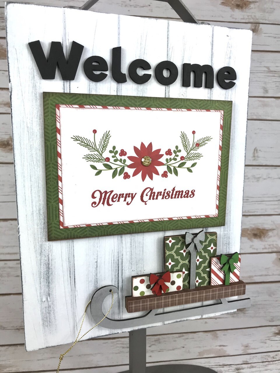 December - Merry Christmas - Sled - Welcome Sign Decor - Wood Home ...