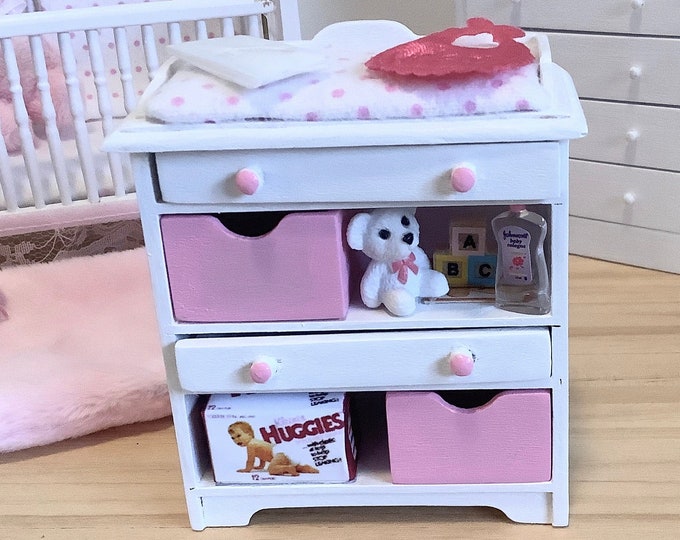 Pretty in Pink Nursery Changing Table With All Accessories for - Etsy