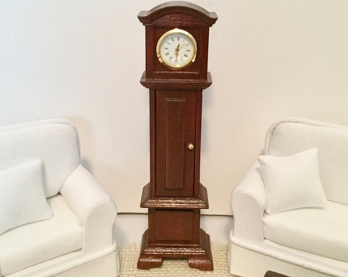 Dollhouse Working Grandfather Clock in Mahogany for 1:12 Scale ...