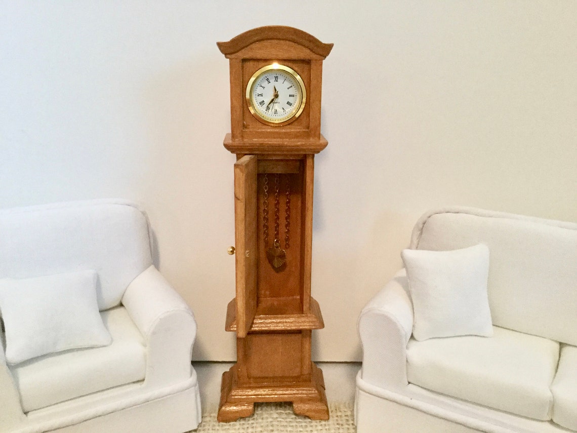 Dollhouse Working Grandfather Clock in Oak for 1:12 Scale - Etsy