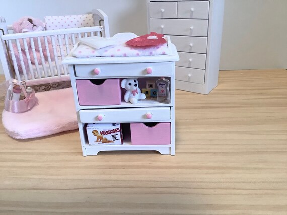 Pretty in Pink Nursery Changing Table With All Accessories for - Etsy