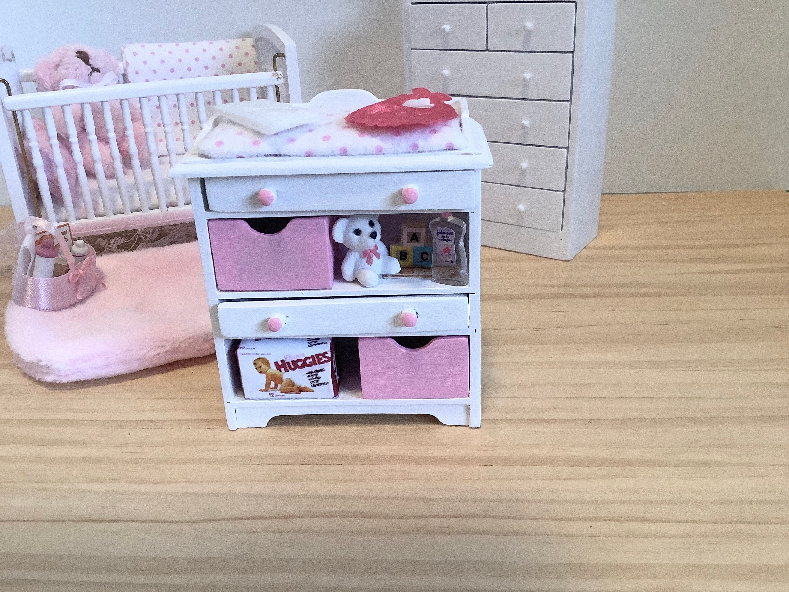 Pretty in Pink Nursery Changing Table With All Accessories for - Etsy