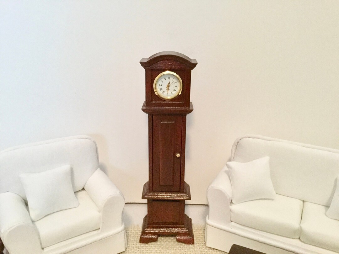 Dollhouse Working Grandfather Clock in Mahogany for 1:12 Scale ...