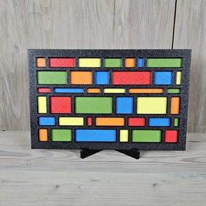 Colorful Stained Glass Inspired Panels- Wall Art-shelf/desk Decor ...