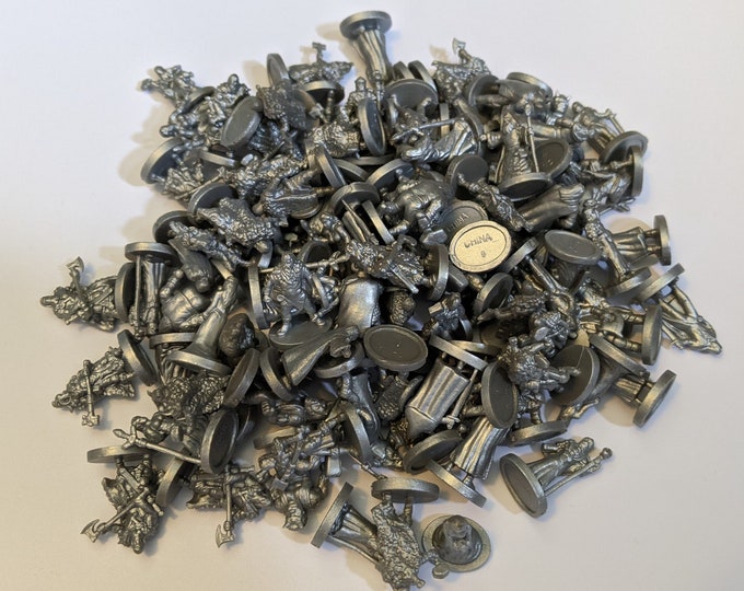 100 Piece Set Silver Dnd Miniatures Dungeons and Dragons Miniatures D&D ...