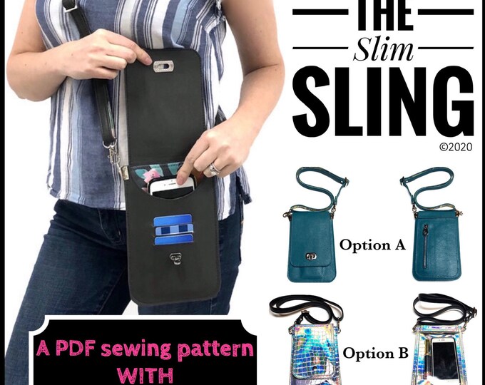 Slim Sling PDF Sewing Pattern (includes Svgs), Diy Slim Purse Pattern ...
