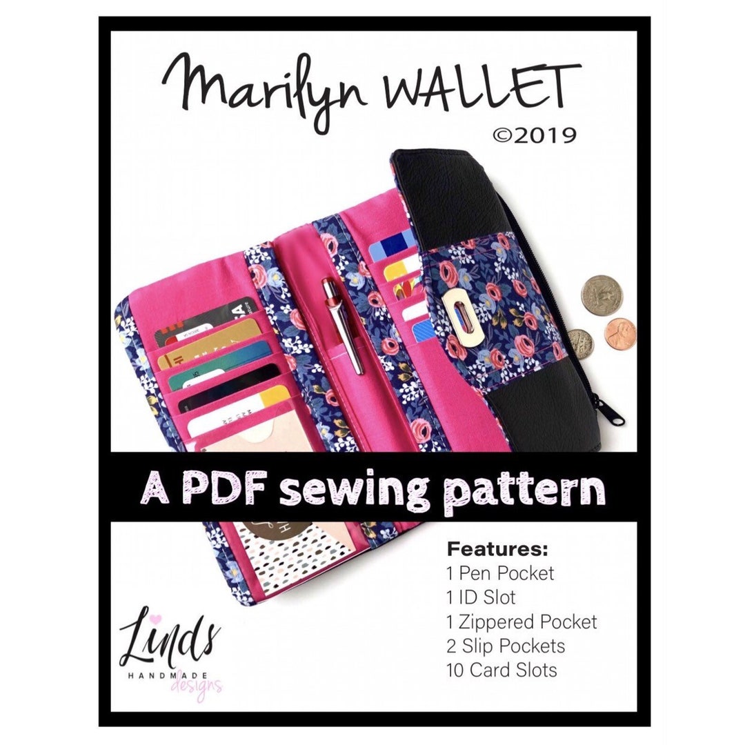 Marilyn Wallet PDF Sewing Pattern, Linds Handmade Designs DIY Wallet ...