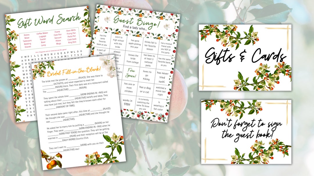 Apple-y Ever After Bridal Shower Printable Packet [5 Items] - Etsy